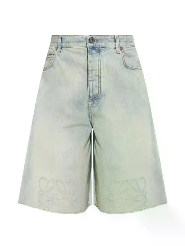 Loewe Anagram Raw-hem Denim Shorts
