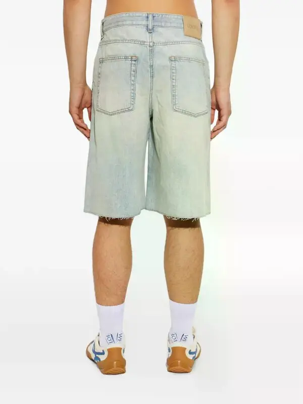 Loewe Anagram Raw-hem Denim Shorts