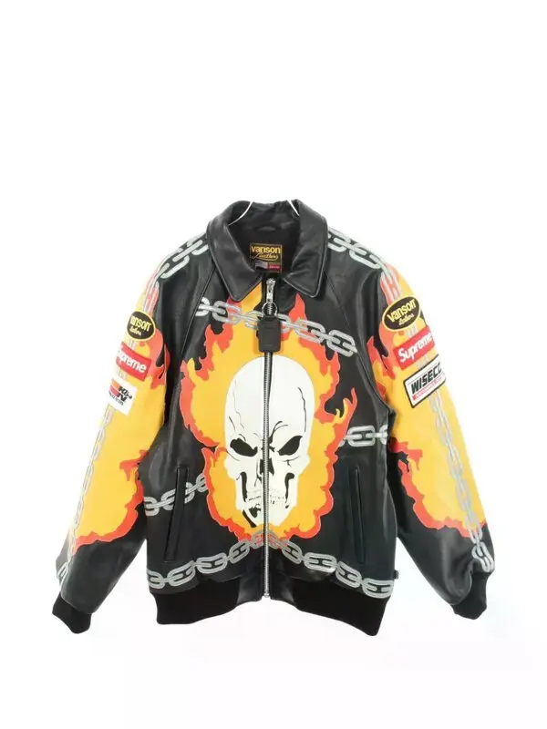Supreme 2020s X Vanson Ghost Rider Leather Jacket