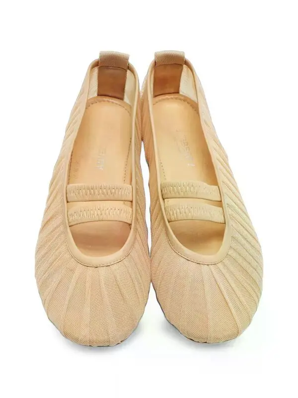 Burberry Mary Jane Pleated Mesh Ballet Flats