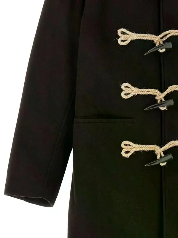 Yohji Yamamoto Flannel Toggle-fastening Duffle Coat