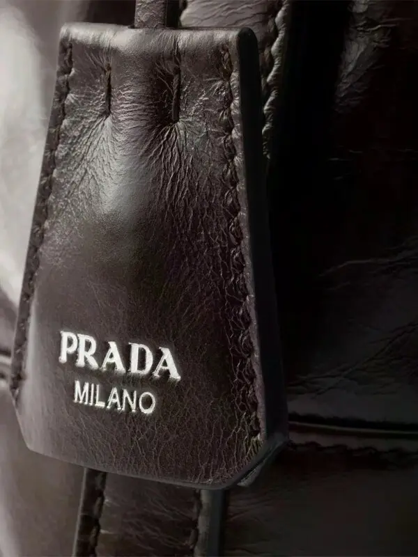 Prada Aimèe Large Leather Shoulder Bag - Brown
