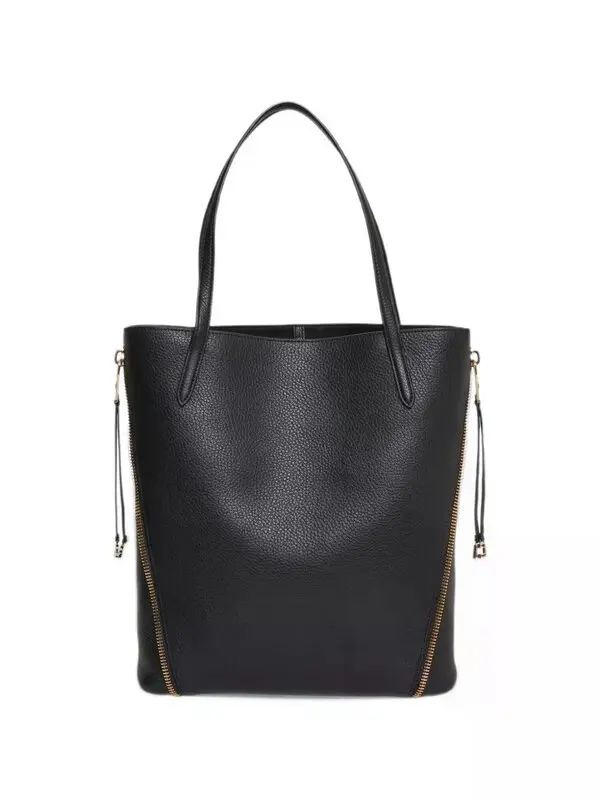 Elisabetta Franchi Zip-detail Pebbled Tote Bag - Black