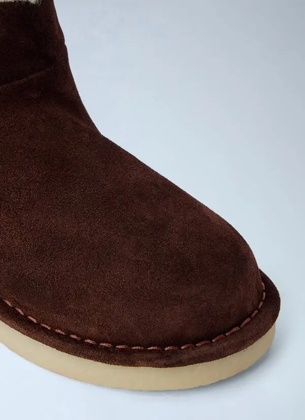 Miu Miu Shearling-lined Suede Ankle Boots