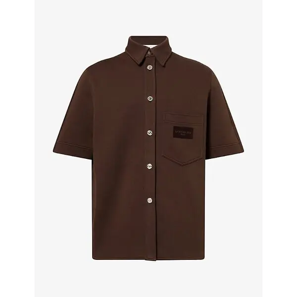 Givenchy Embroidered-logo Short-sleeve Cotton-blend Shirt