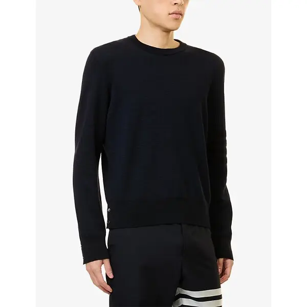 Thom Browne Milano Crew-neck Wool, Linen And Cotton Jumper