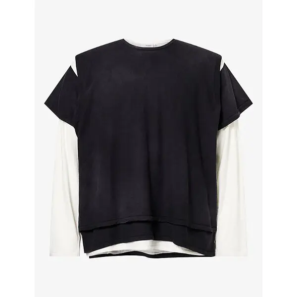 FOUND Triple Layer Long-sleeve Cotton-blend T-shirt