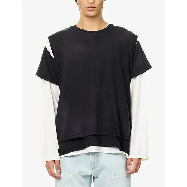 FOUND Triple Layer Long-sleeve Cotton-blend T-shirt