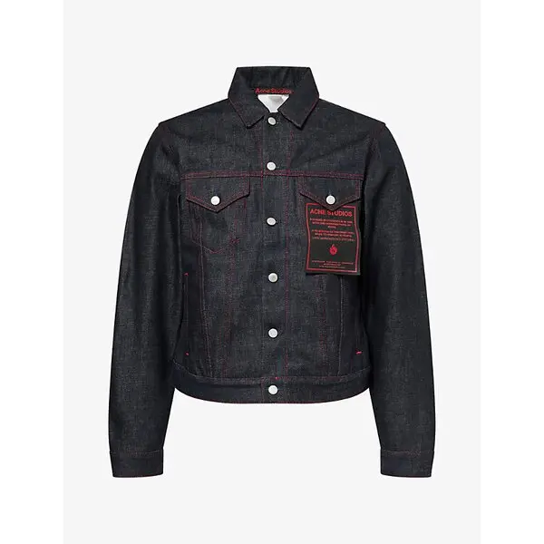 Acne Studios Re-edition Distressed Denim Jacket Xxl/xxxl - Mid Blue