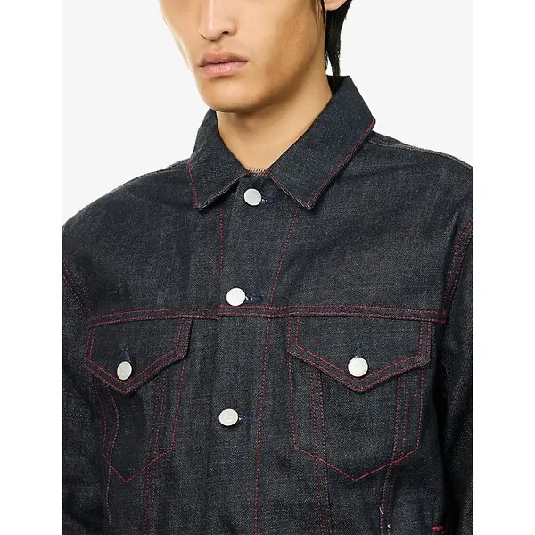Acne Studios Re-edition Distressed Denim Jacket Xxl/xxxl