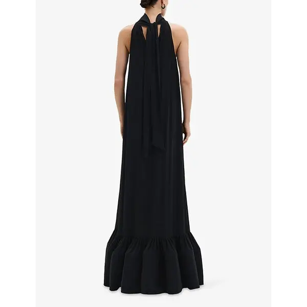 MALINA Lykke Ruffled-hem Woven Maxi Dress