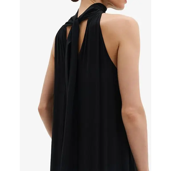 MALINA Lykke Ruffled-hem Woven Maxi Dress