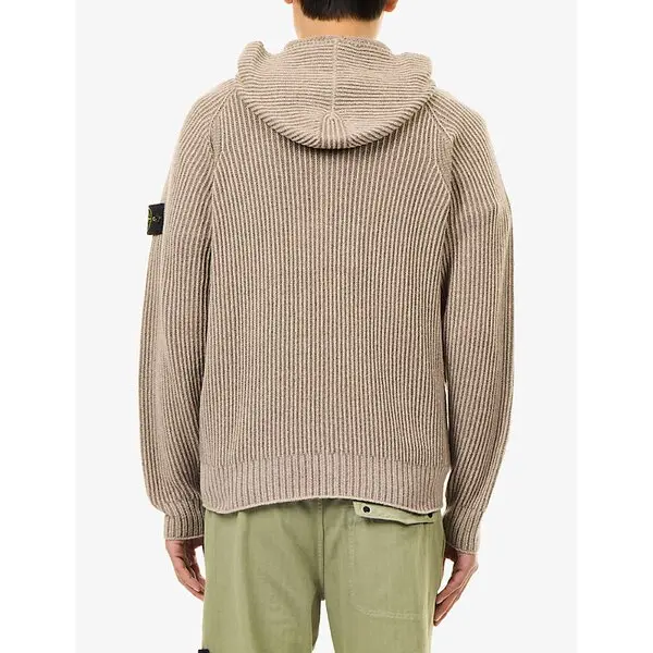 Stone Island Reversible Full-zip Wool Cashmere Hoody