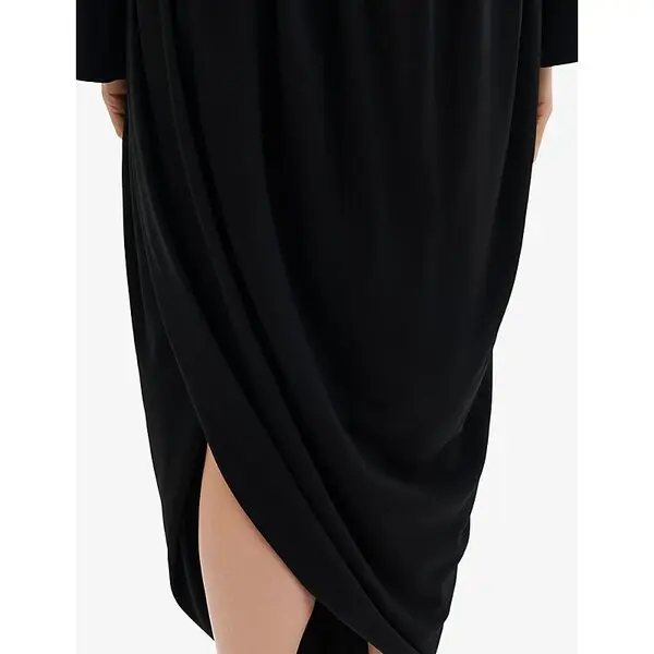 MALINA Lexie Balloon-skirt Woven Midi Dress