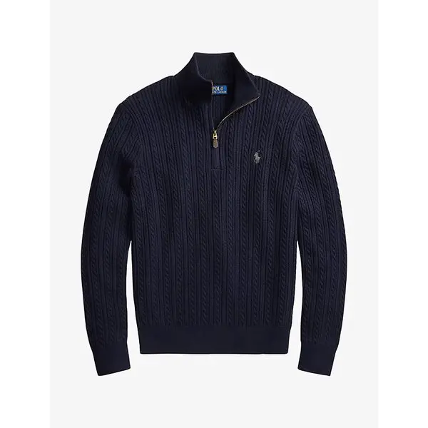 Polo Ralph Lauren Half-zip Cable-knit Cotton Jumper