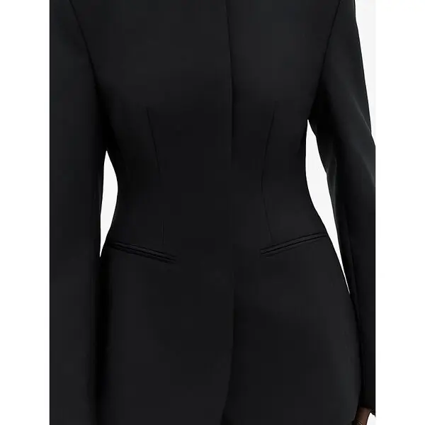 MALINA Carol Collarless Wool And Silk Blazer