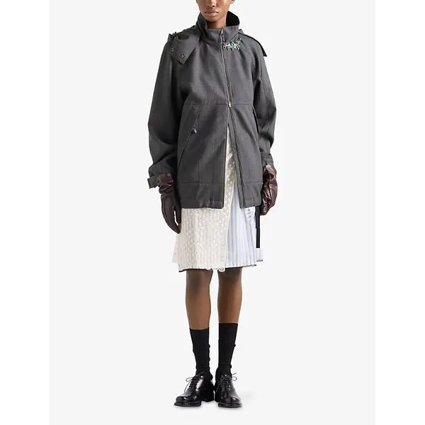 Prada Mélange Hopsack Wool Jacket