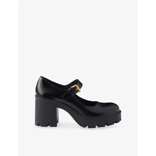 Prada Buckled Leather Heeled Pumps