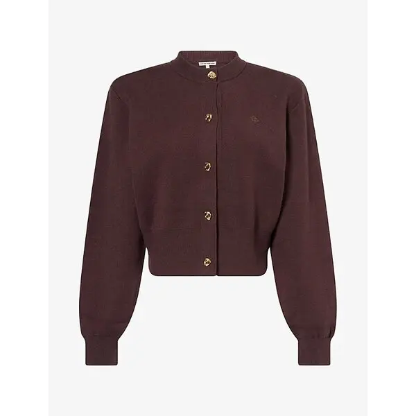 THE COUTURE CLUB Compact Sculptural-button Knitted Cardigan