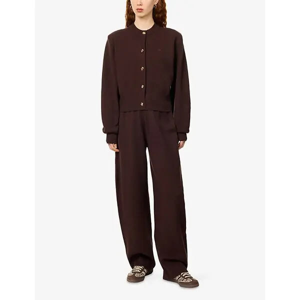 THE COUTURE CLUB Compact Sculptural-button Knitted Cardigan