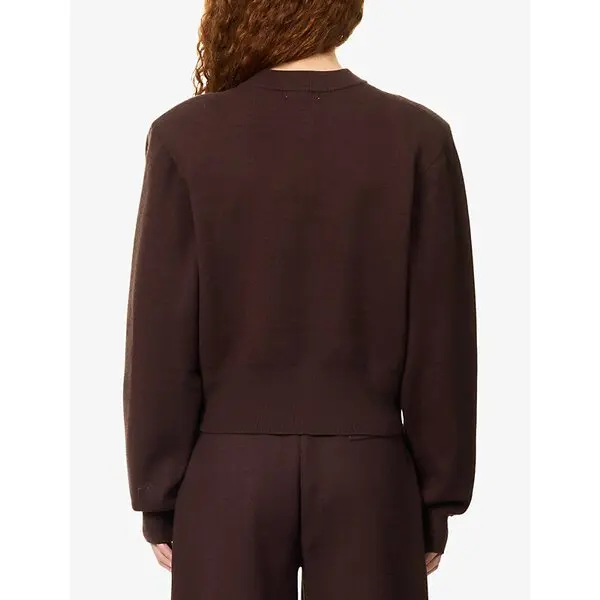 THE COUTURE CLUB Compact Sculptural-button Knitted Cardigan