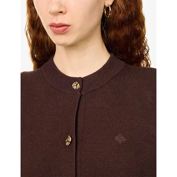 THE COUTURE CLUB Compact Sculptural-button Knitted Cardigan