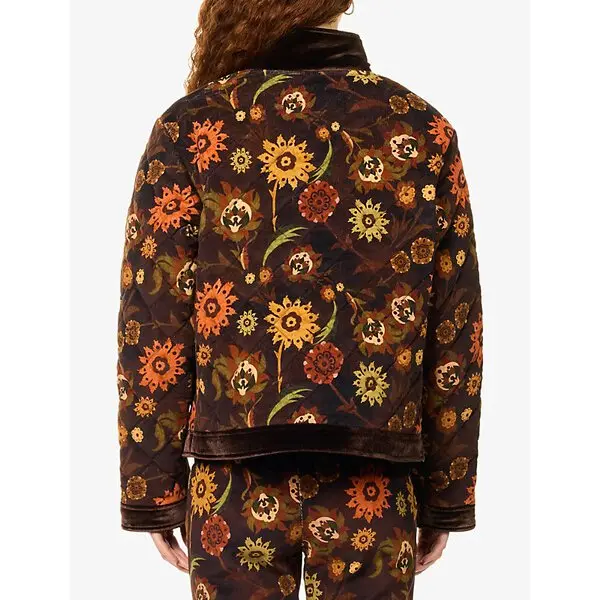 SIEDRES Donna Floral-print Corduroy Jacket