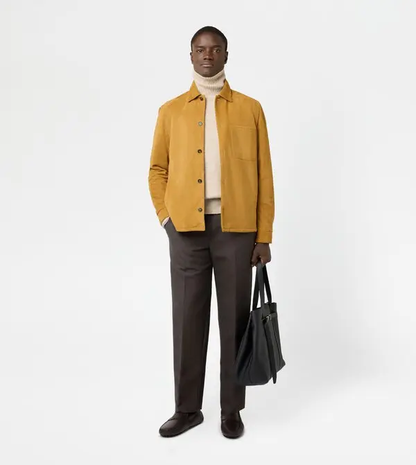 TOD'S Spiga Shirt Jacket In Pashmy Suede