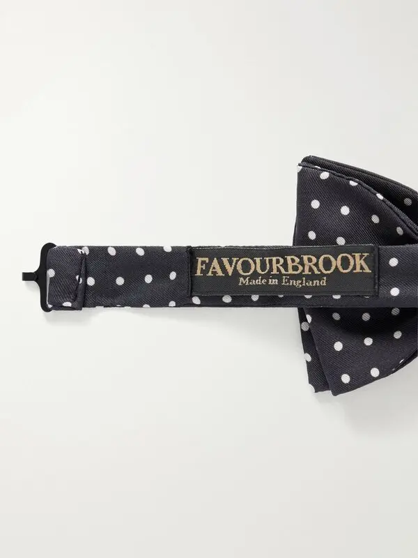 FAVOURBROOK Party Pre-tied Polka-dot Silk Bow Tie