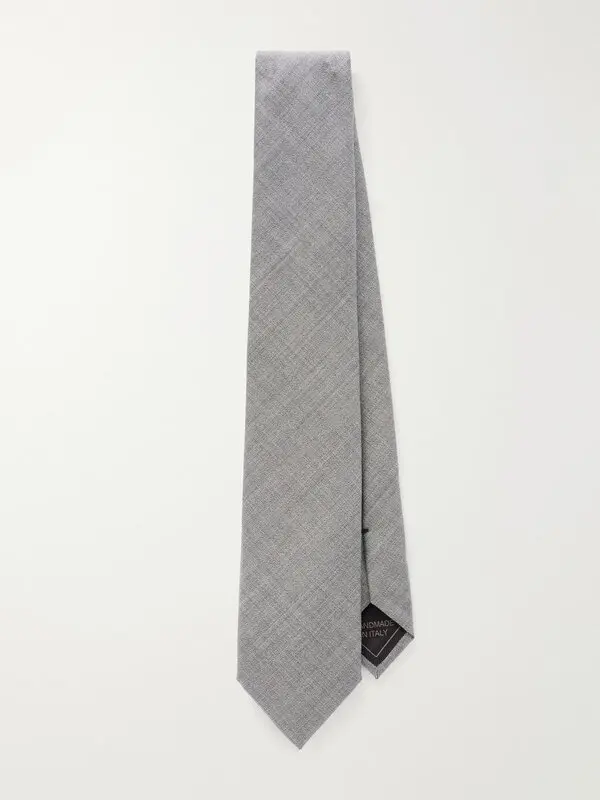 Brioni 7cm Wool Tie - Gray