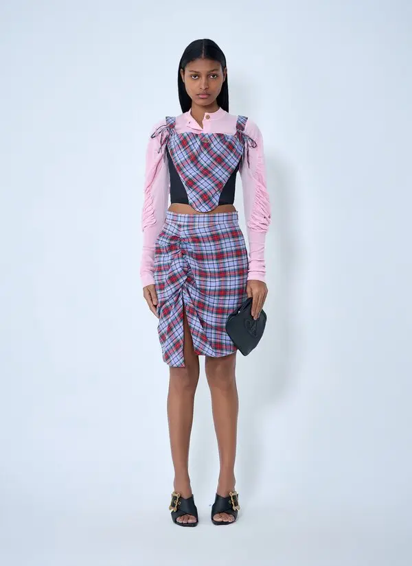 VIVIENNE WESTWOOD Plaid Patterned Corset Top