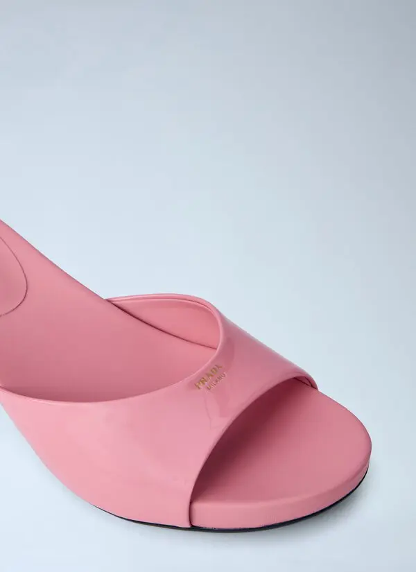 Prada Patent Leather Kitten Heel Mules