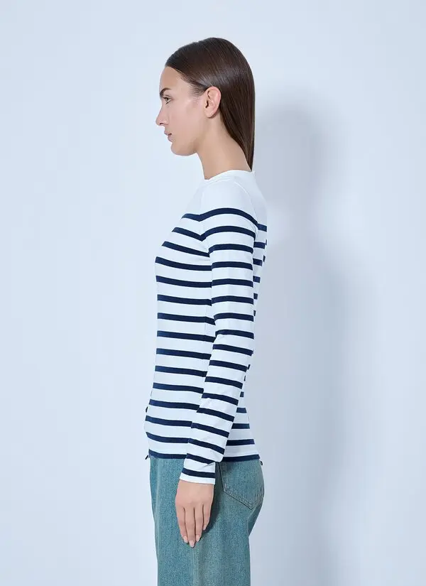 JEAN PAUL GAULTIER Striped Crewneck Long-sleeve Top