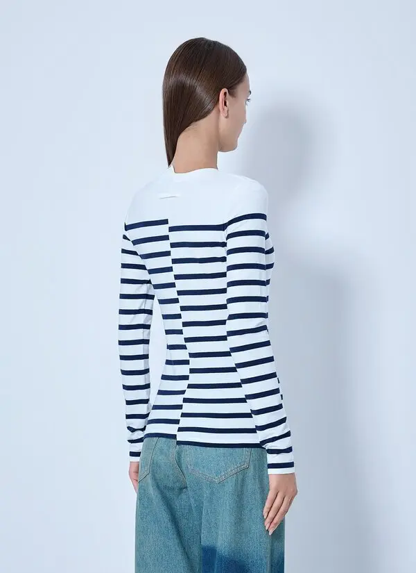 JEAN PAUL GAULTIER Striped Crewneck Long-sleeve Top