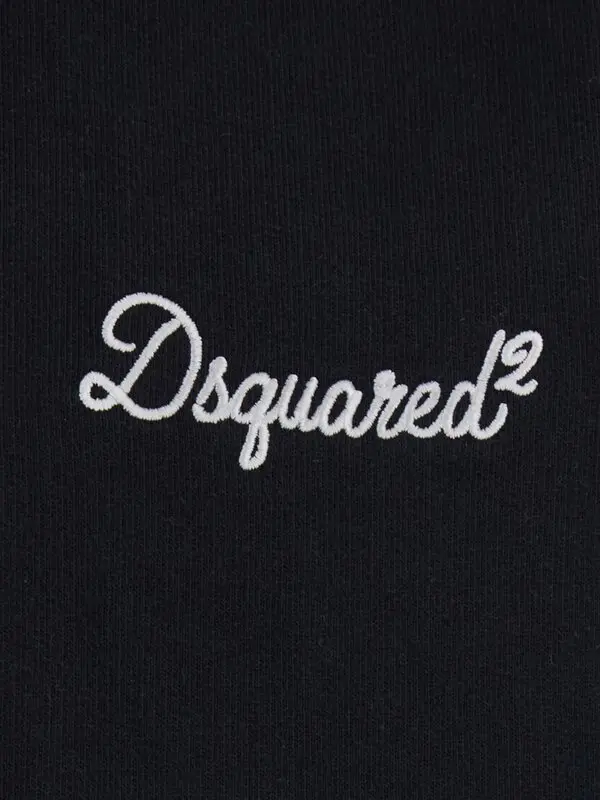 Dsquared2 Relaxed Fit Cotton Hoodie With Embroidered Logo