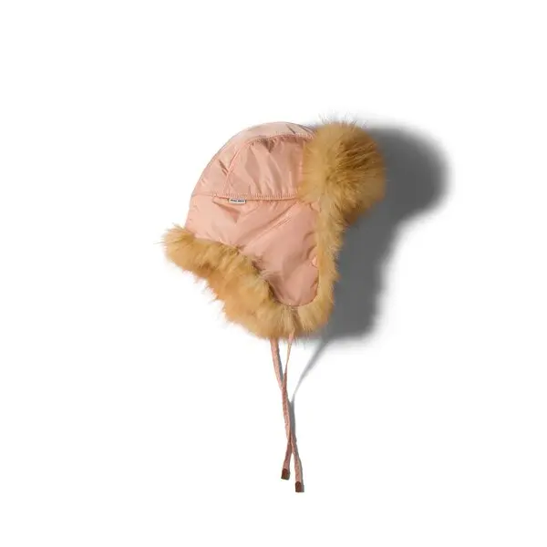 Miu Miu Technical Fabric And Faux Fur Trapper Hat