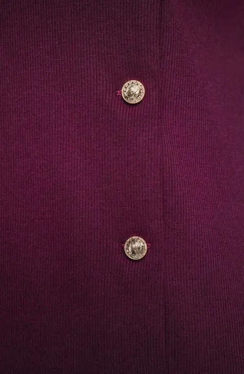 Karl Lagerfeld Paris Button Embellished Long Sleeve Knit Top