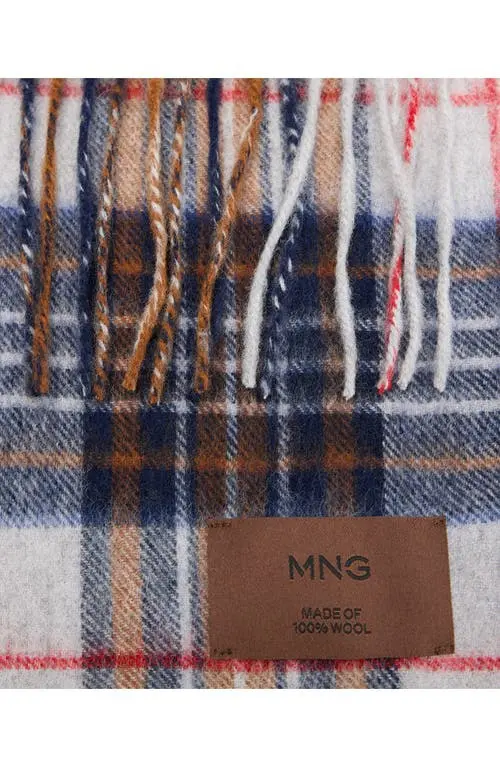Mango Wool Check Scarf