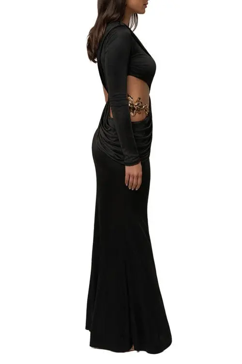 JLUXLABEL Golden Frame Accent Dress