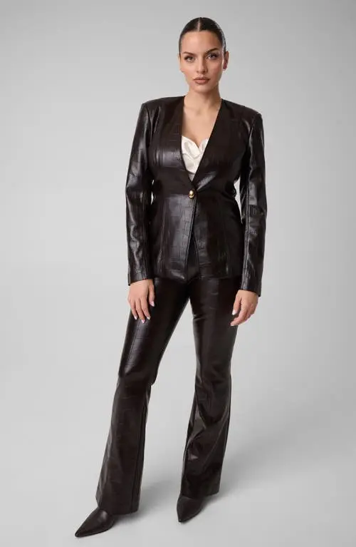 MARCIANO Alessandria Croc Embossed Faux Leather Blazer