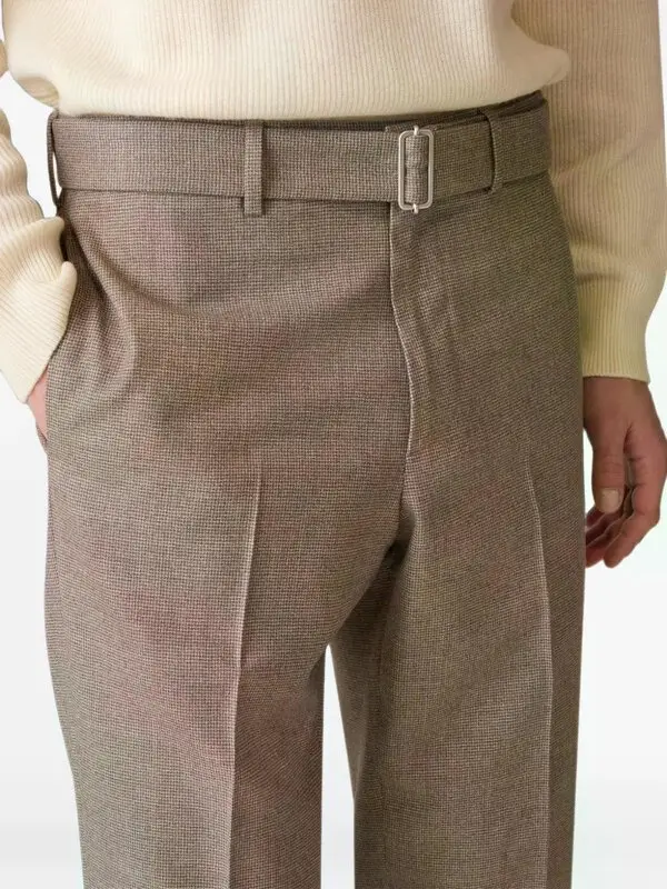 LARDINI Houndstooth Straight-leg Trousers