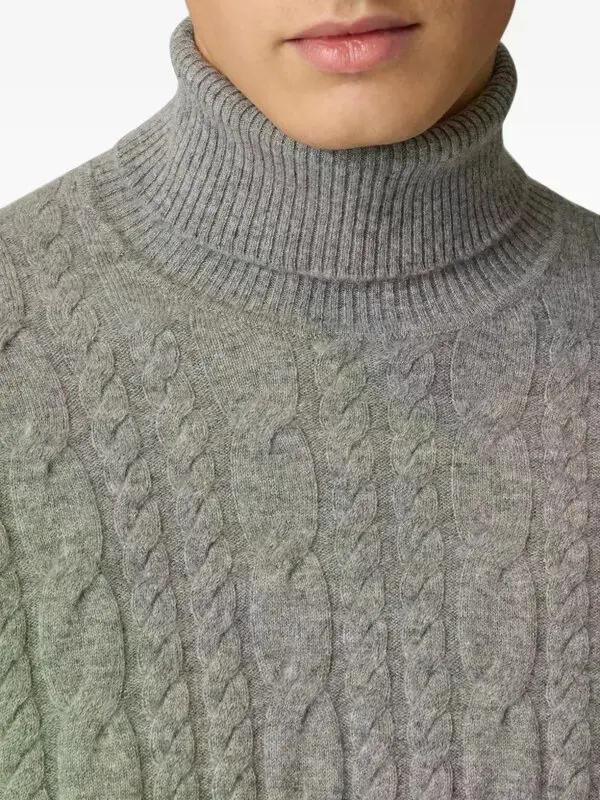 LARDINI Cable-knit Roll-neck Sweater