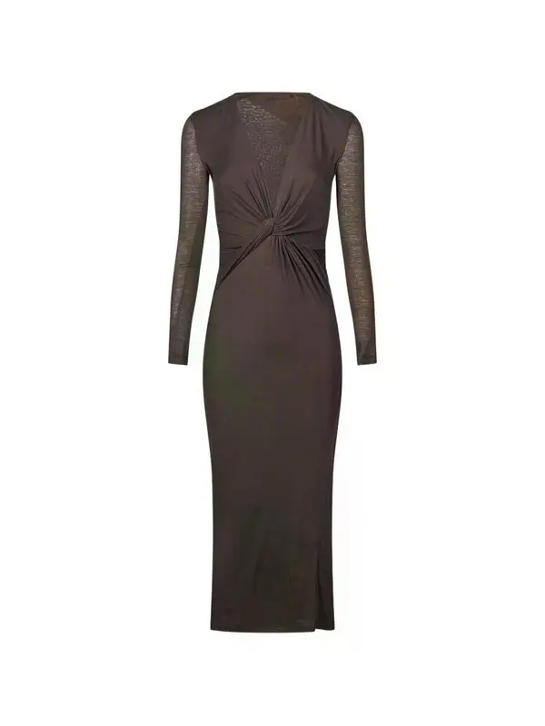 Amen Longuette Twist-detail V-neck Maxi Dress