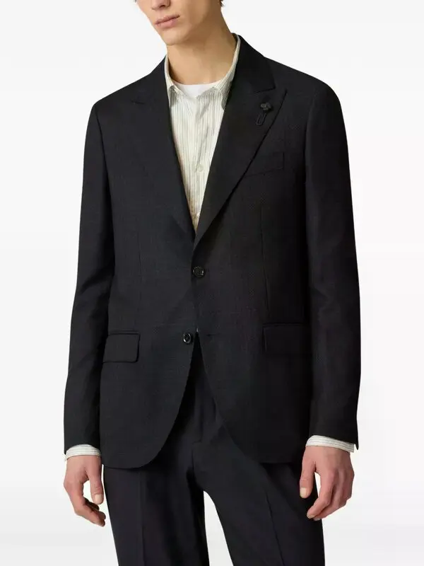 LARDINI Glen-check Peak-lapel Blazer