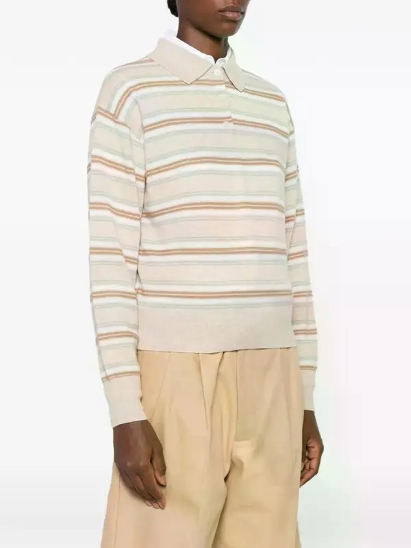 Guest In Residence Striped Cashmere Polo Shirt