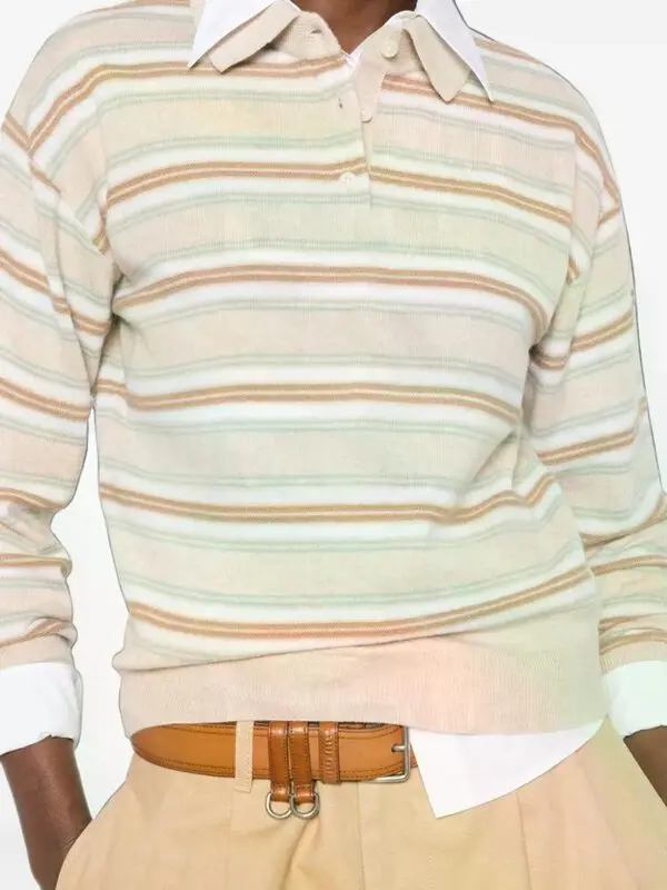 Guest In Residence Striped Cashmere Polo Shirt