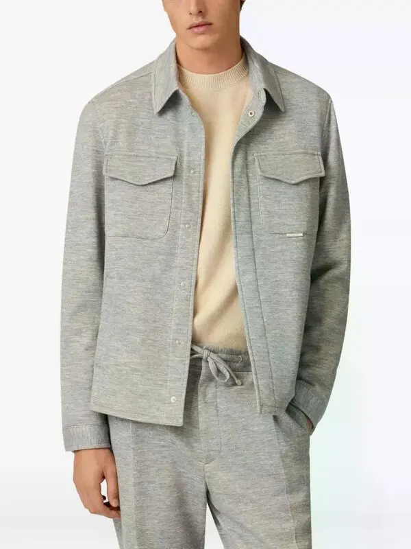 LARDINI Easy Wear Padded Shirt Jacket