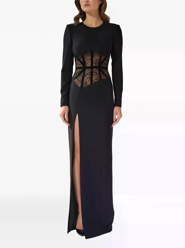 SILK LOVE & LACE Ilara Corset-style Gown - Black