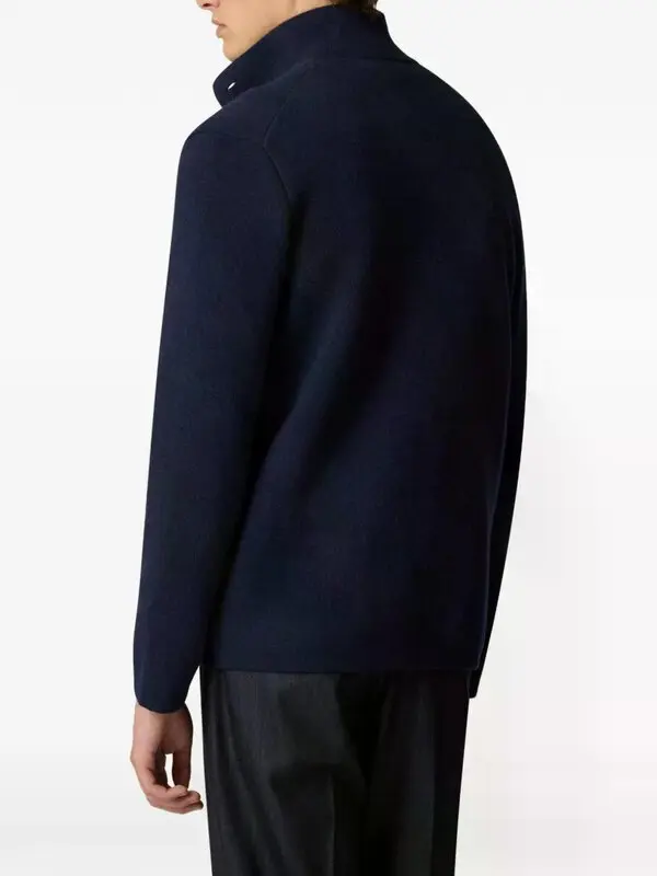 LARDINI Knitted Button-up Single-breasted Coat
