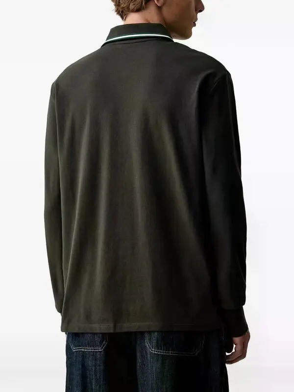 Armani Exchange Logo-patch Long-sleeve Polo Shirt